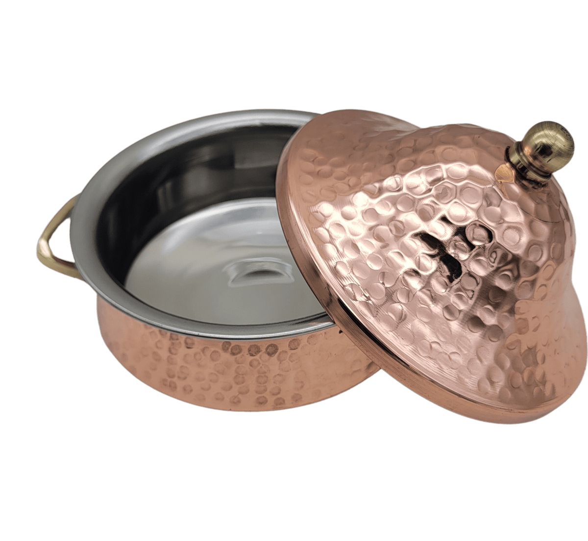 Handmade Hammered Red Copper Tajin - Authentic Egyptian Craftsmanship